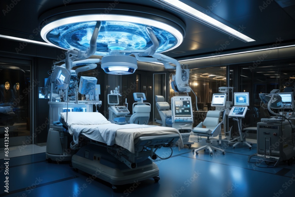 Future medical room Robotic surgery. generate with Ai. | Uwalls.co.uk