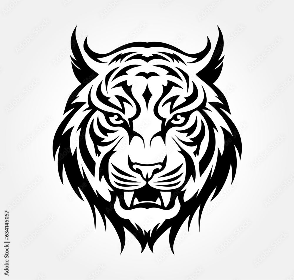 tiger kopf silhouette logo vector tier Stock Vector | Adobe Stock