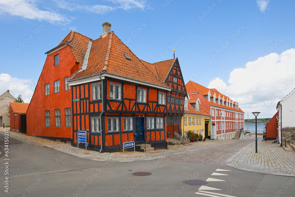 Denmark, Middelfart - July 02, 2023: Henner Friisers Hus is a historic ...