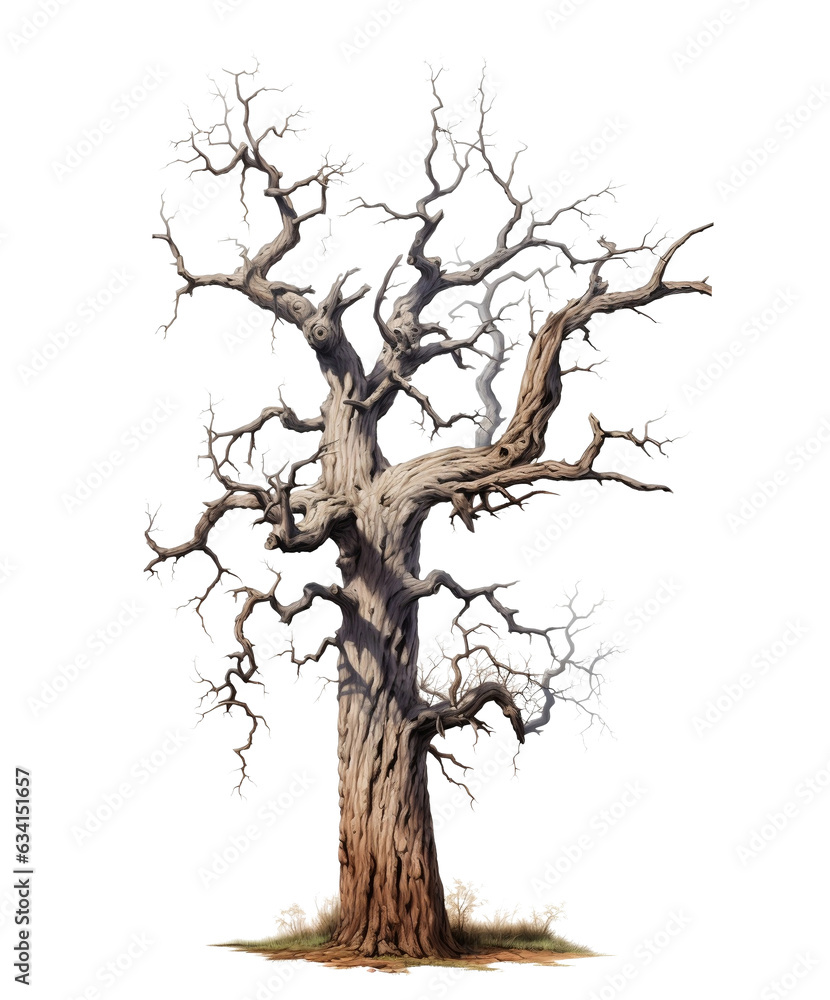 dead big tree on a transparent background. for decorating projects ...