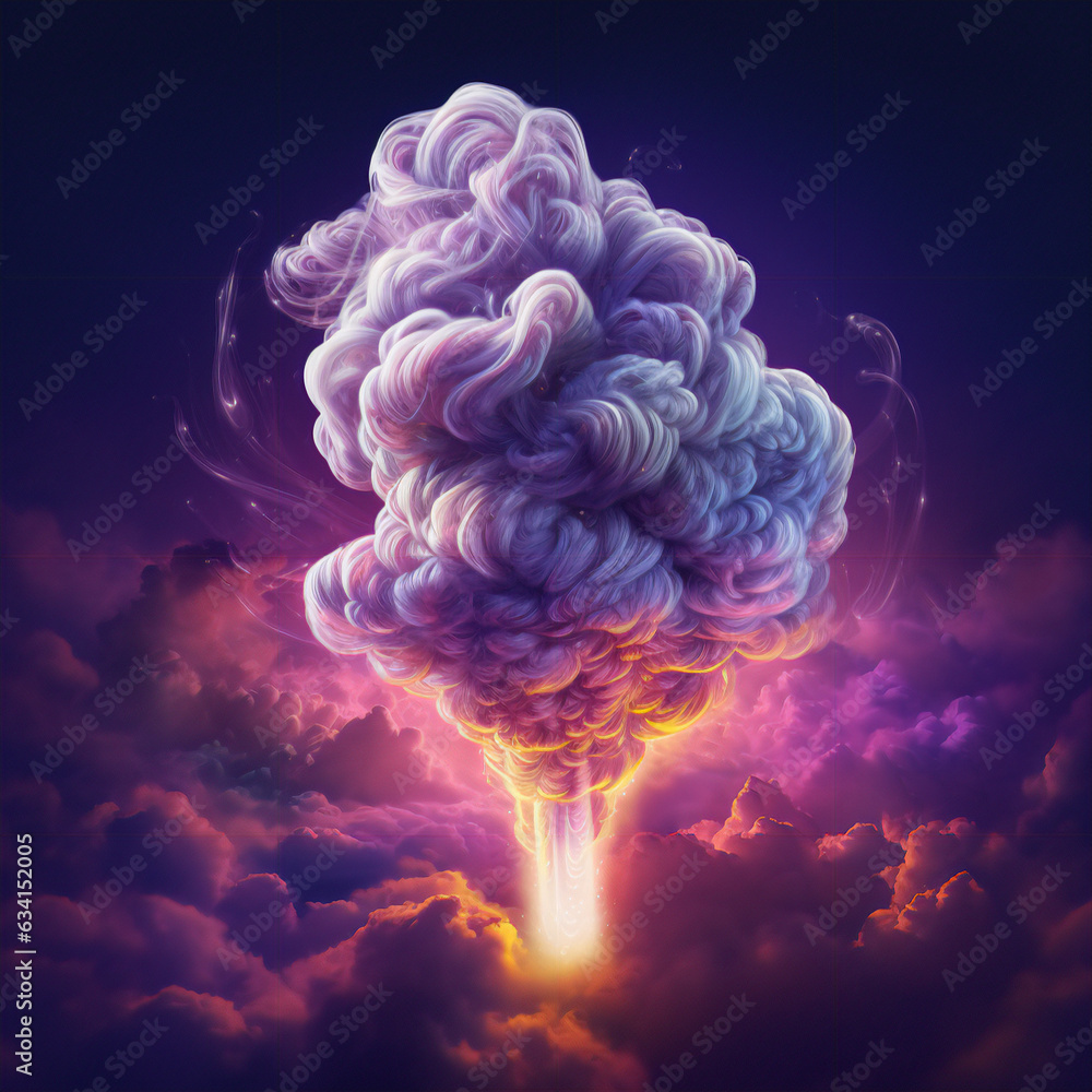 a design for a wrapper , a cloud smoking a big blunt, realistic details ...