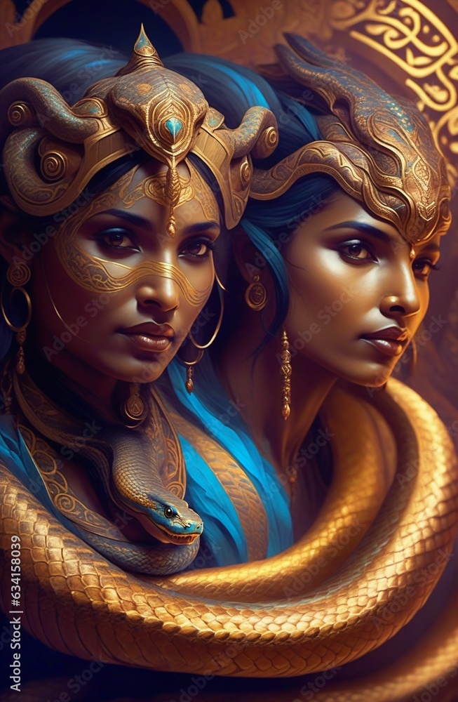 Naga - A serpent-like creature that is often depicted with the head of ...
