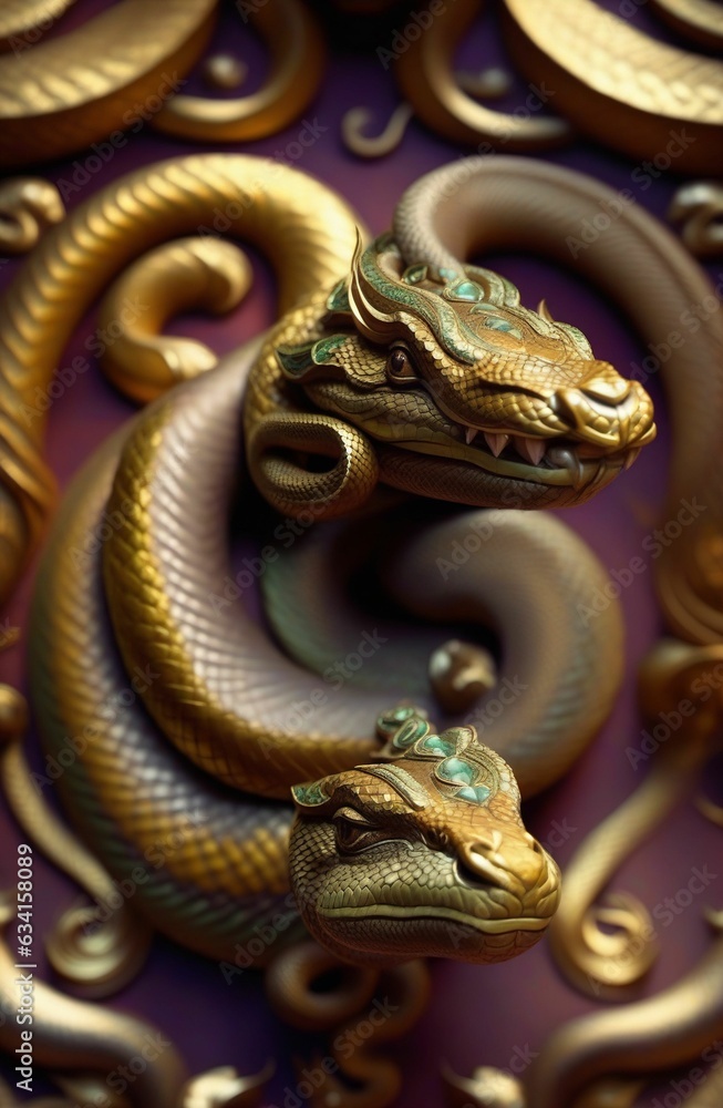 Naga - A serpent-like creature that is often depicted with the head of ...