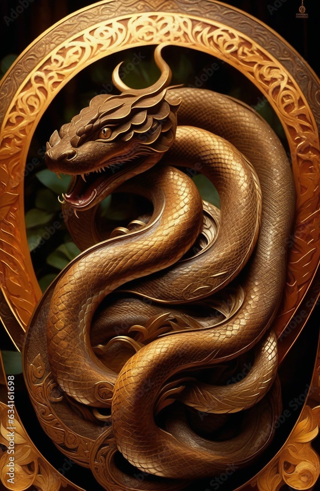 Naga - A serpent-like creature that is often depicted with the head of ...