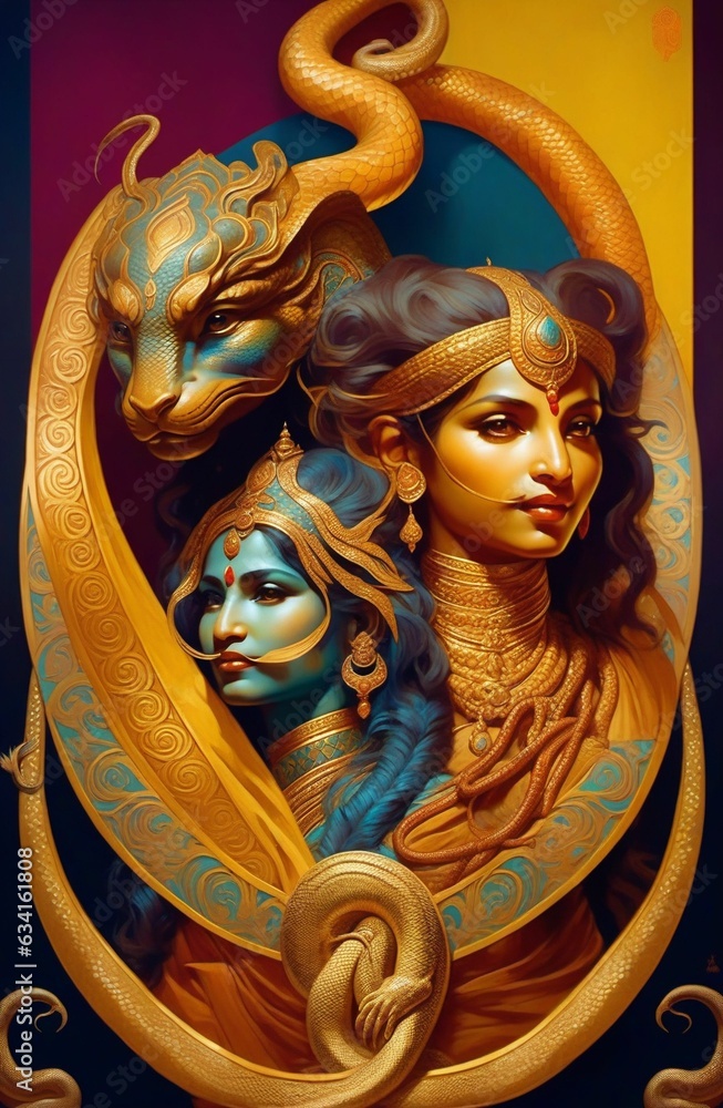 Naga - A serpent-like creature that is often depicted with the head of ...