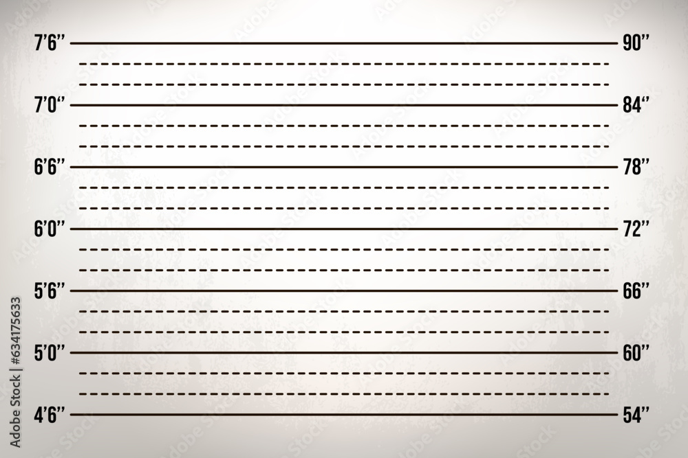 Scale in inches on a gray wall. Ruler for identification by height ...