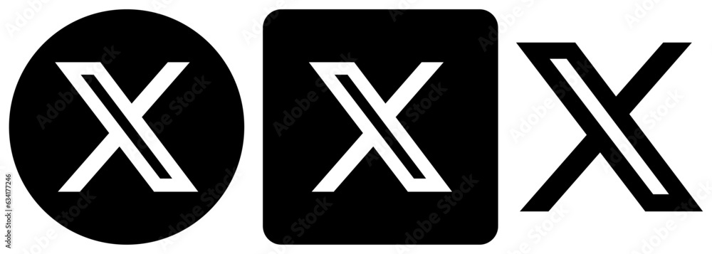 Twitter "X" logos Stock Vector | Adobe Stock