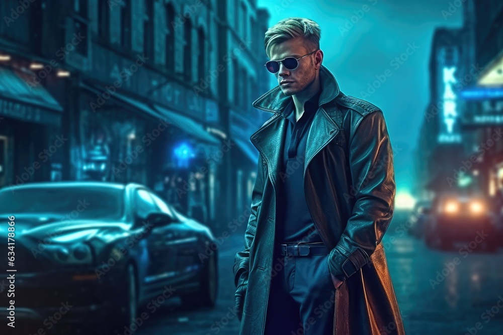 Cyberpunk Detective Stock Illustration | Adobe Stock