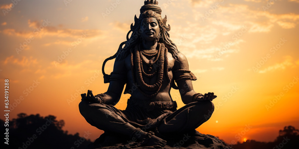 Foto de The Power of Meditation: A Statue of Lord Shiva in Yoga Pose: A ...