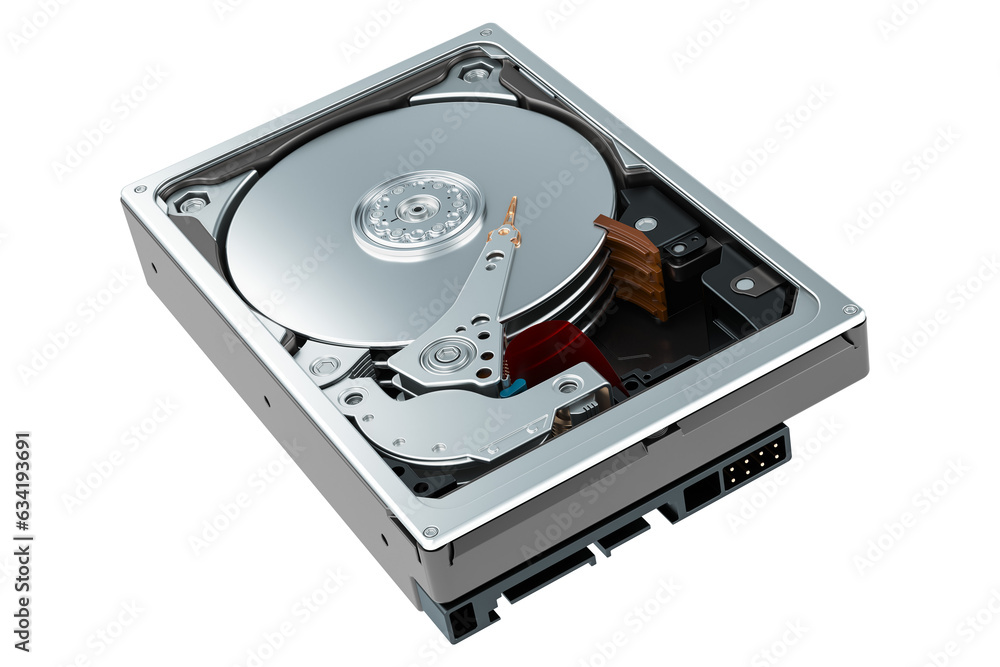 Hard Disk Drive, HDD. 3D rendering isolated on transparent background ...