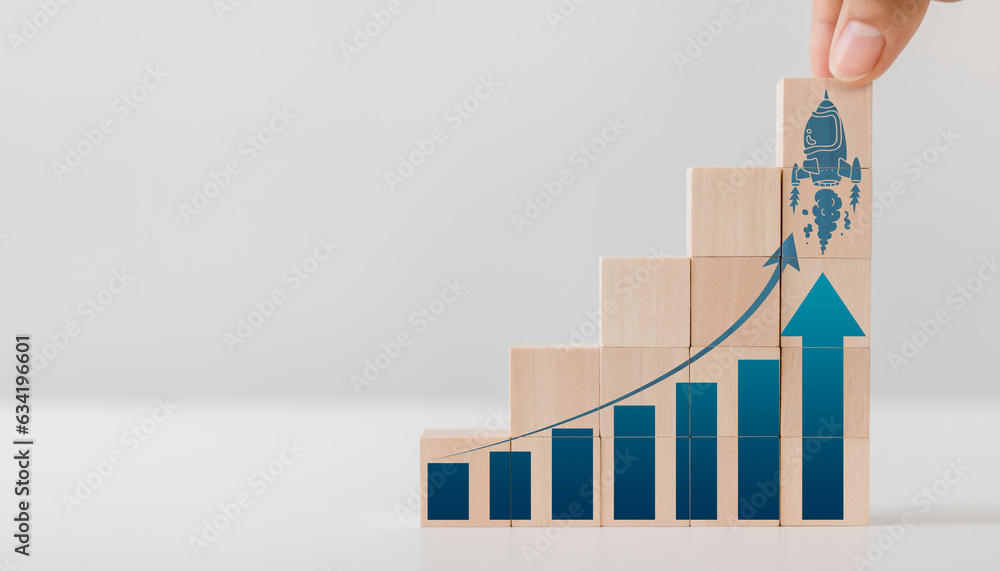 Growth hacking concept with a chart. A modern approach to marketing ...