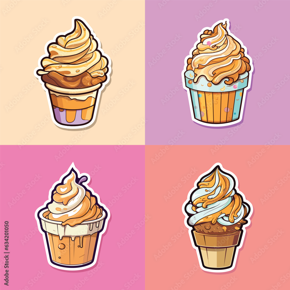 caramel swirl cheesecake ice cream sticker cool colors clip art ... caramel swirl cheesecake ice cream sticker cool colors clip art ...