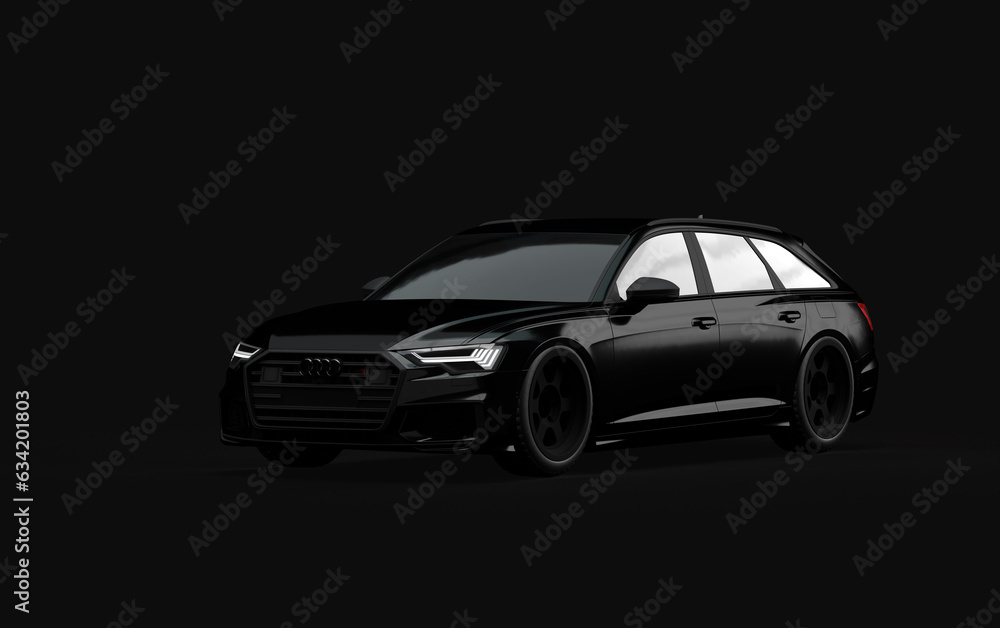 Audi rs6 avant car. 3d render on audi, cars, speed, movement. Black ...