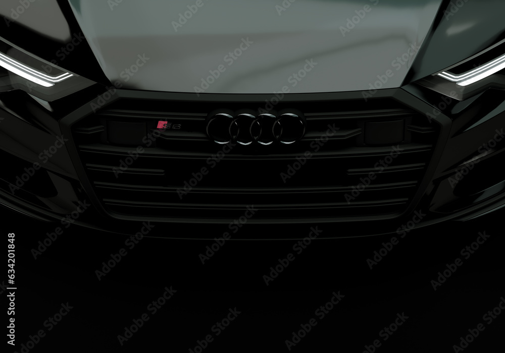 Audi rs6 avant car. 3d render on audi, cars, speed, movement. Black ...