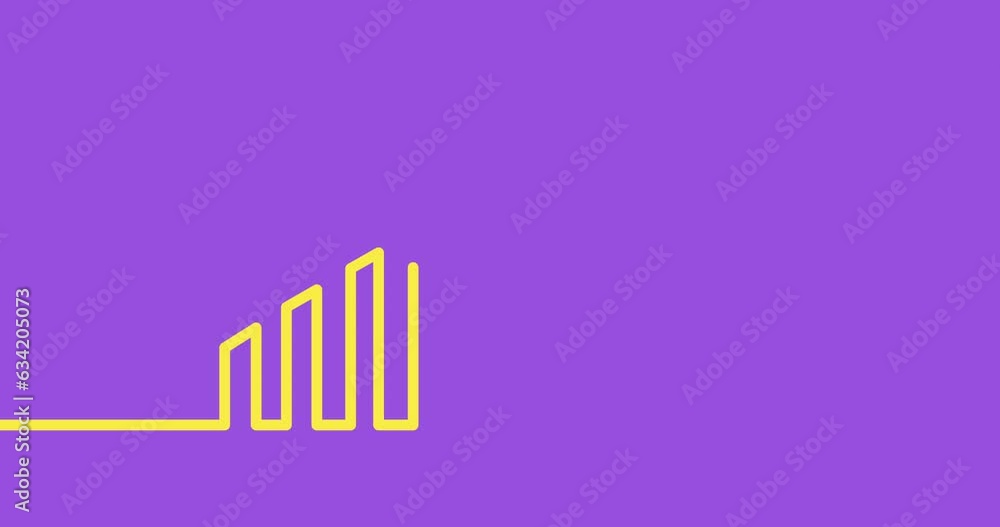 Business banner with an animated linear growth graph. Investment growth ...