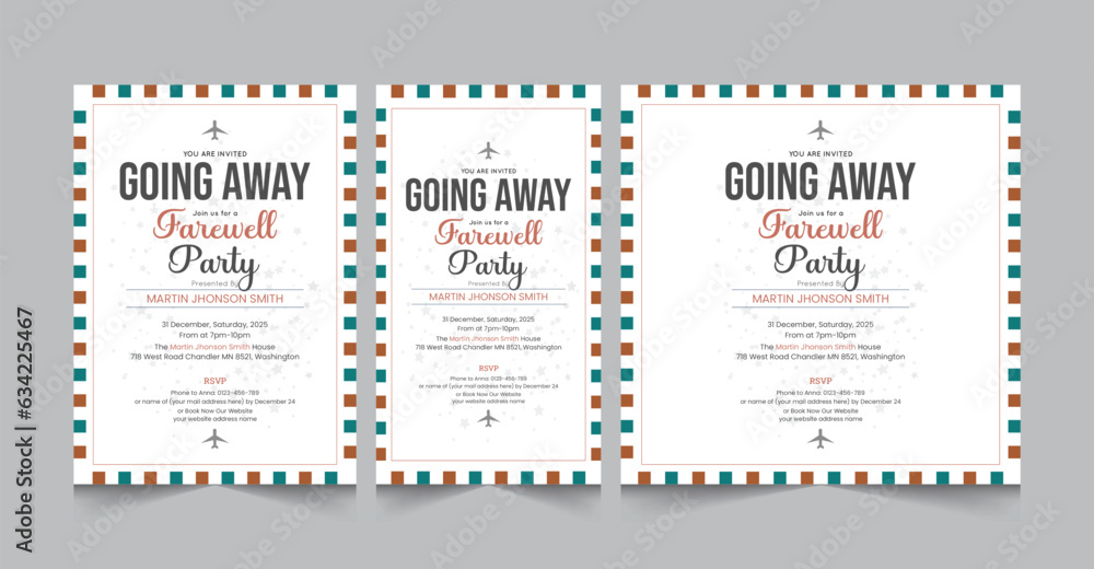 Going away party invitaion templates, farewell party a4 poster and ...