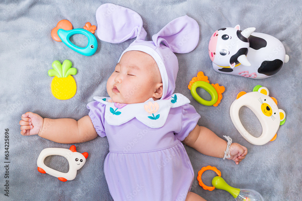 Baby boy in bunny costume,Cute baby Easter bunny. Little baby boy with ...