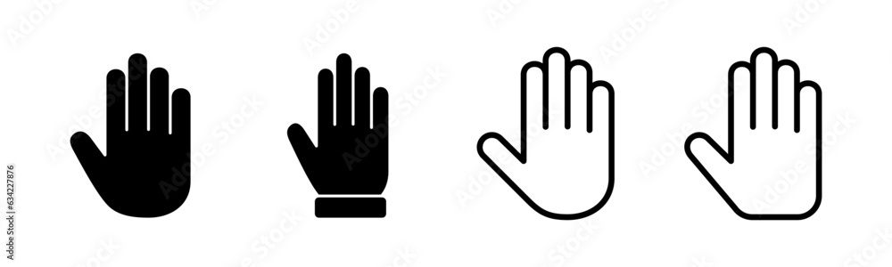 Hand icon set illustration. hand sign and symbol. hand gesture Stock ...