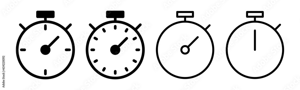 stopwatch icon set illustration. Timer sign and symbol. Countdown icon ...