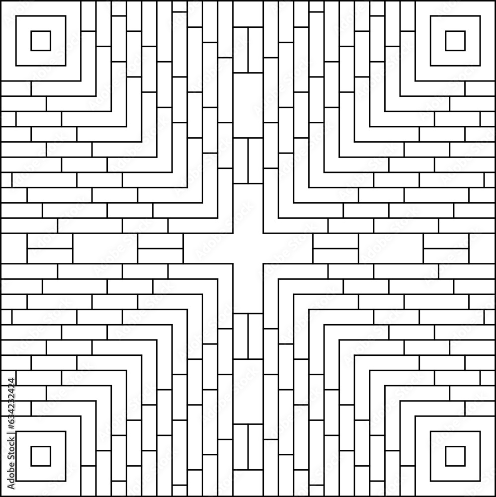 Easy Coloring Pages for Adults. Coloring Page of geometric abstract ...