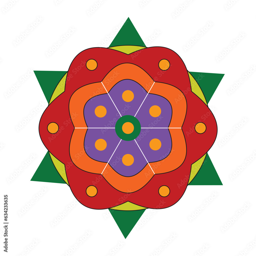Vetor de onam pookalam design vector design for Onam festival in Kerala ...