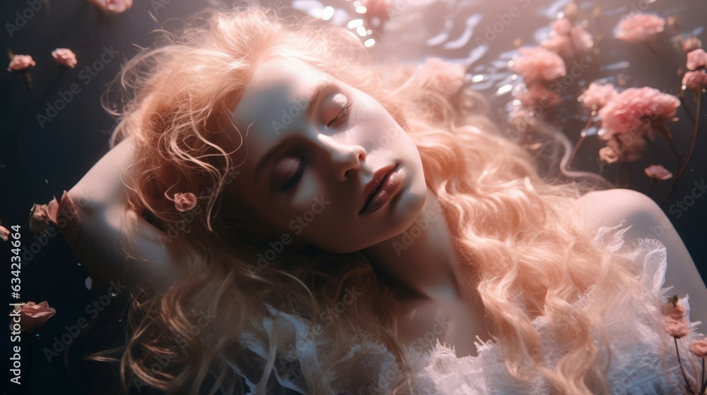 Ethereal Scene of Woman Empowerment and Purity - A Dreamy Portrait of a ...