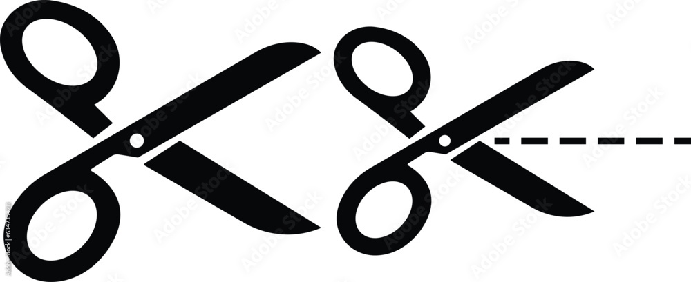 scissor icon set. Scissors icon on white background. Scissors icon with ...
