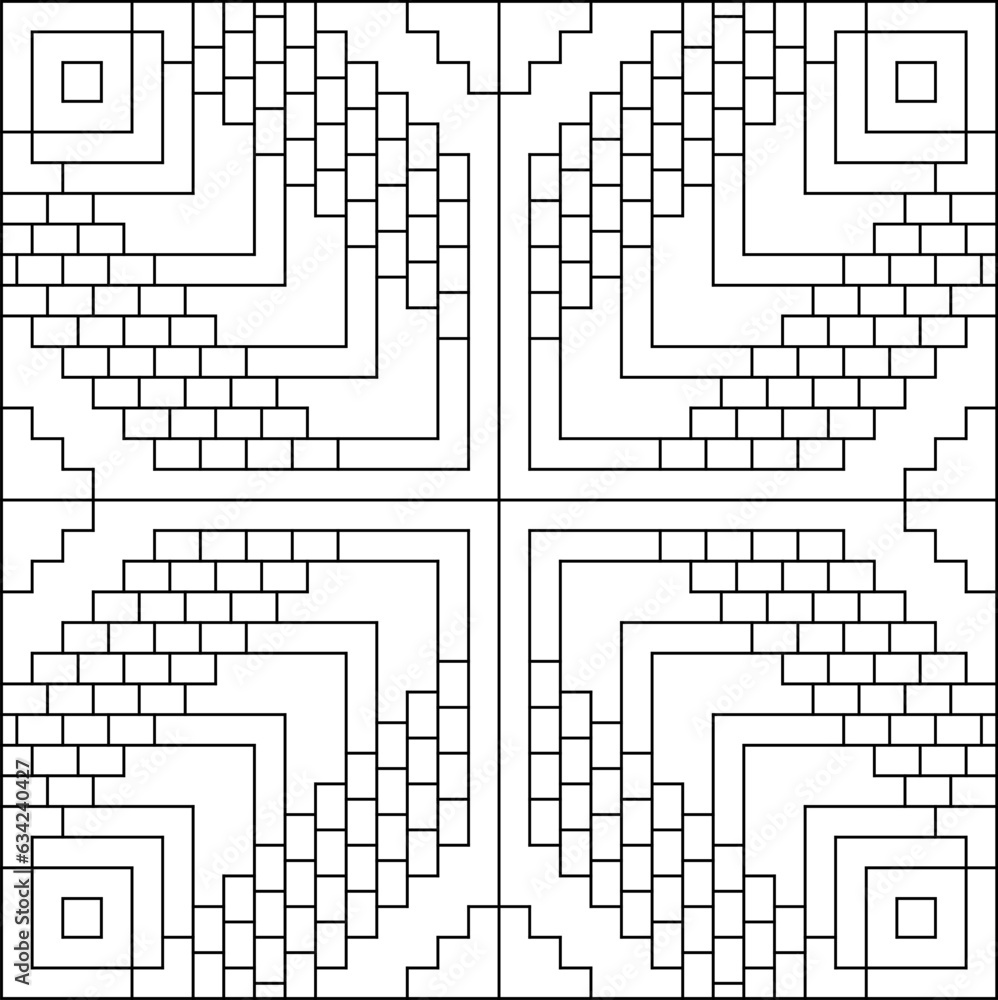 Easy Coloring Pages for Adults. Coloring Page of geometric abstract ...