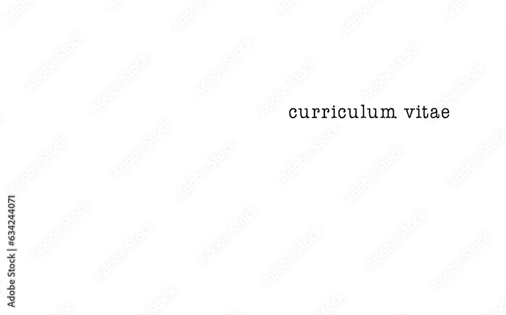 Digital png illustration of curriculum vitae text in black on ...