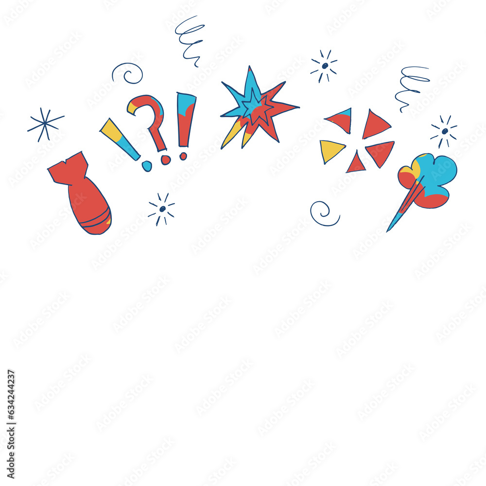 Digital png illustration of expletive and exclamation symbols on ...