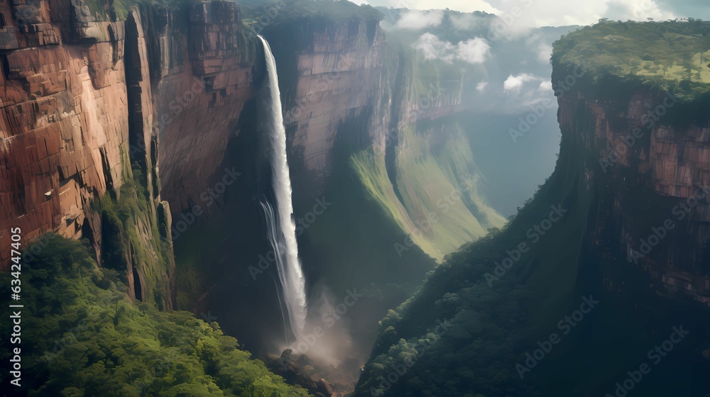 Angel Falls , the world's tallest waterfall, Angel Falls, as it ...