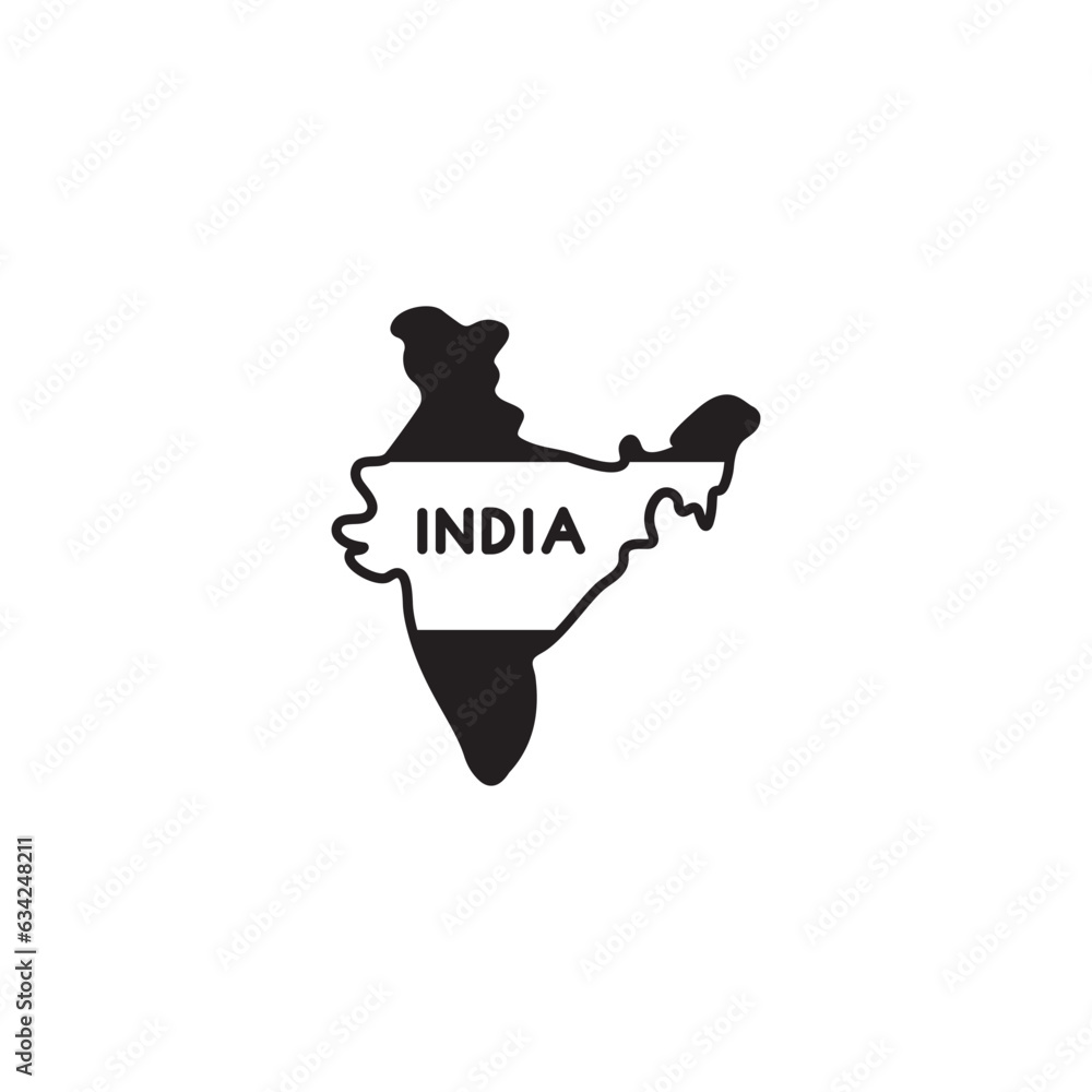 India Map icon design with white background stock illustration Stock ...