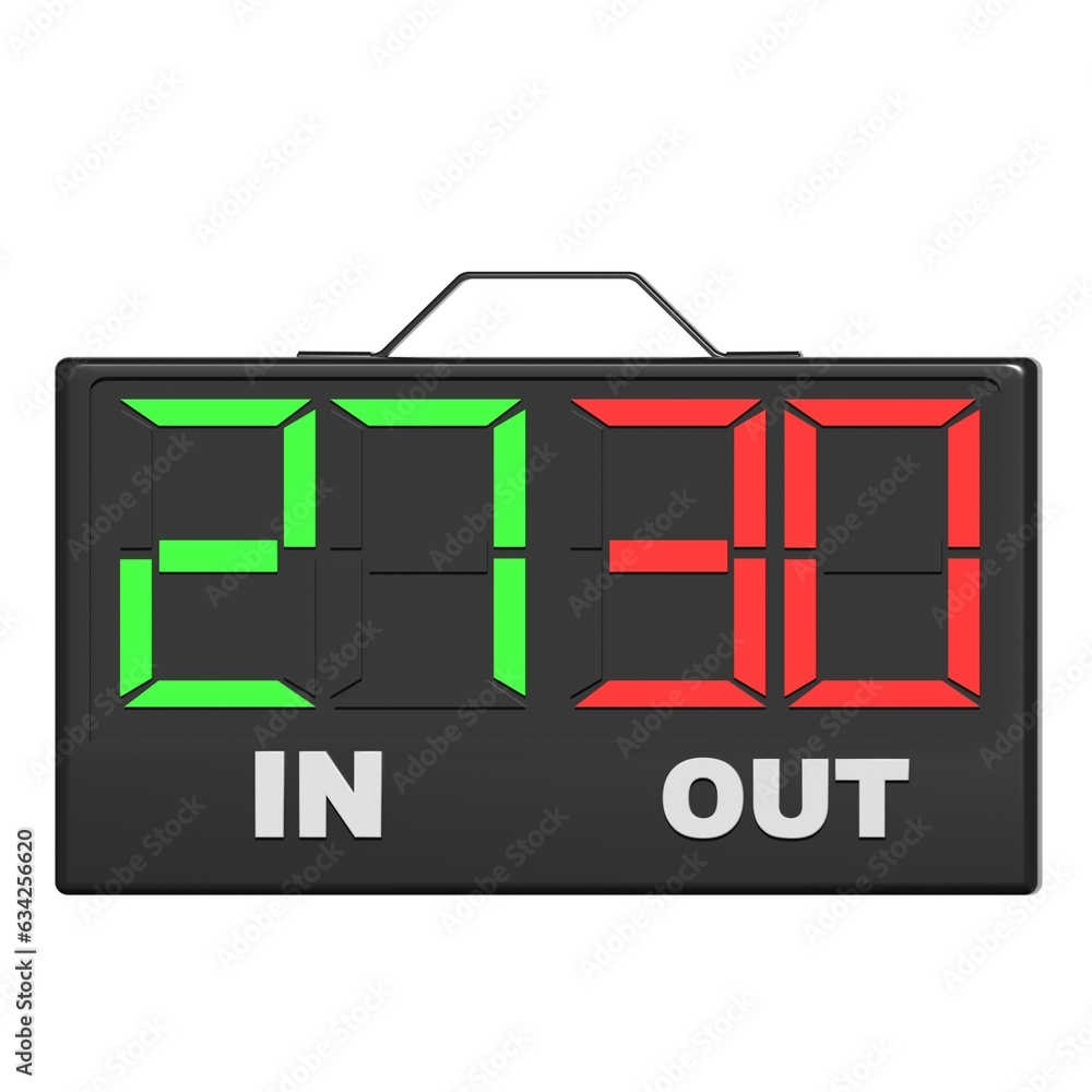 3d rendering of substitution board in football, signage for ... 3d rendering of substitution board in football, signage for ...