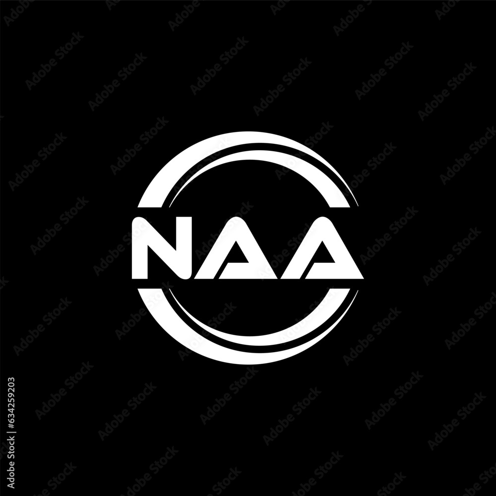 NAA letter logo design with black background in illustrator, vector ...