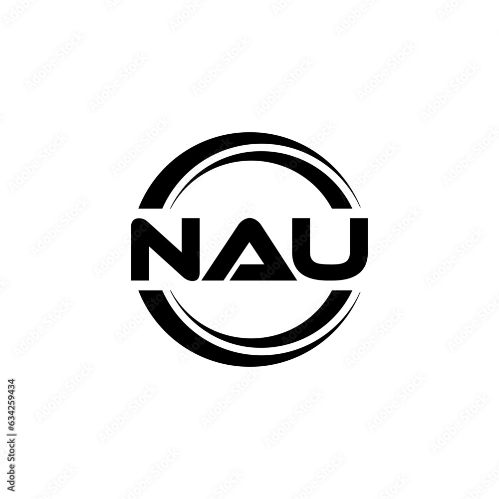 NAU letter logo design with white background in illustrator, vector ...
