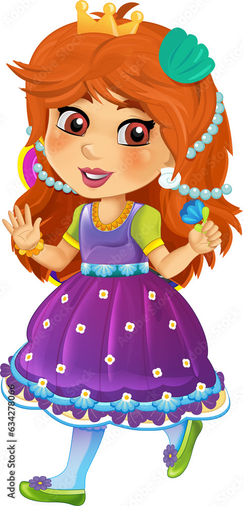 cartoon fairy tale character ef princess isolated illustration for ...