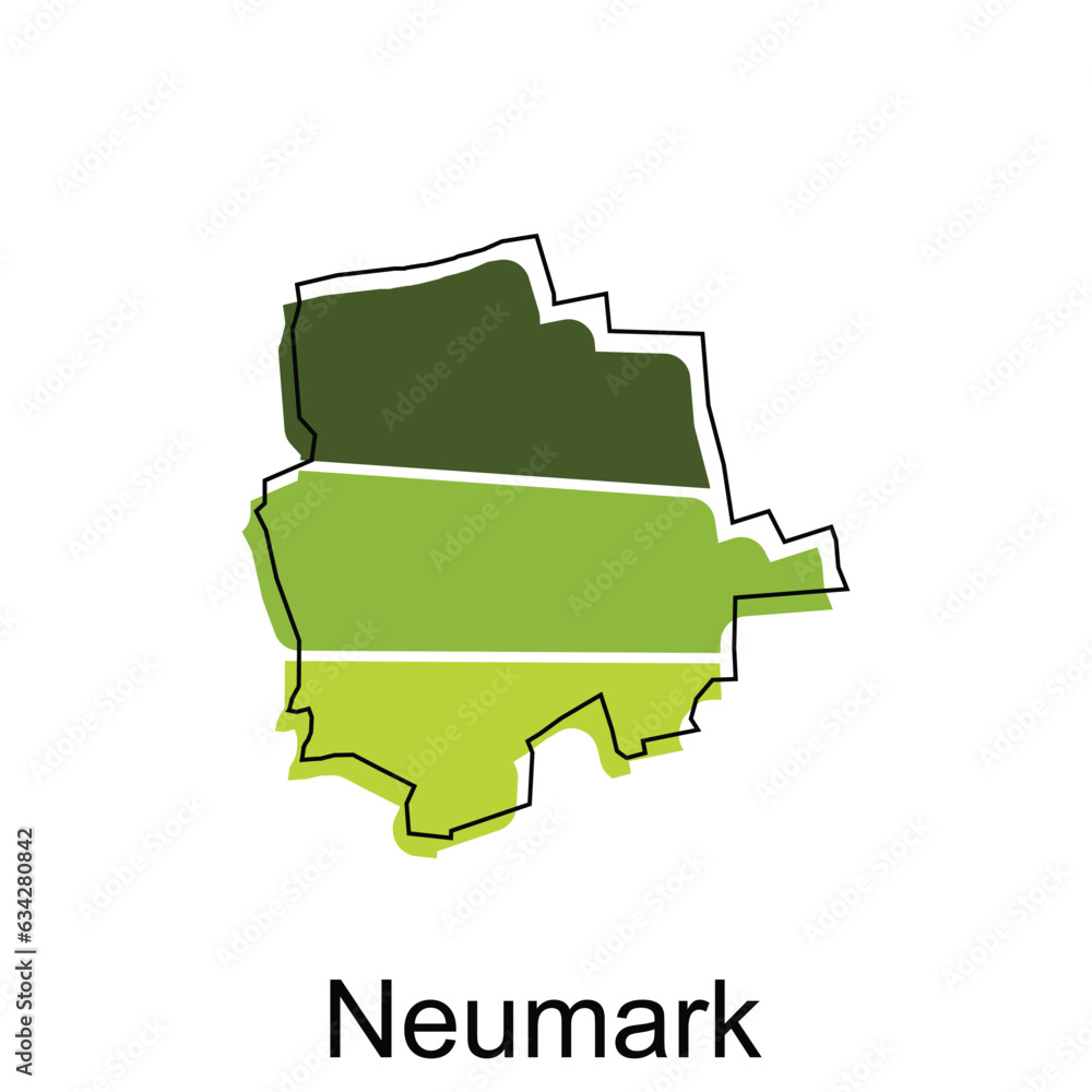 Neumark map. vector map of the German Country. Borders of for your ...
