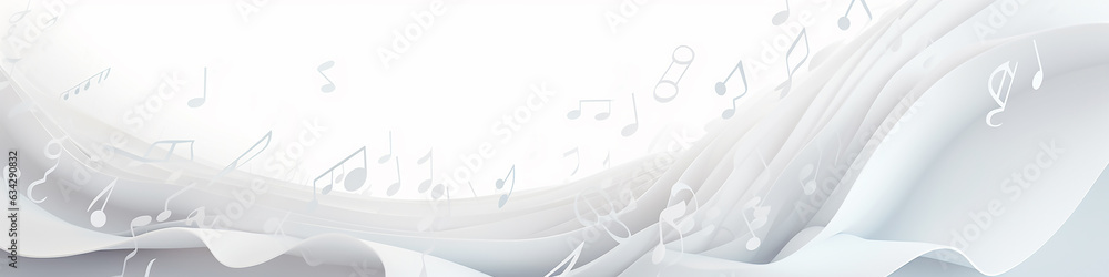 white background symbols of the notes on the sheet music a long narrow ...