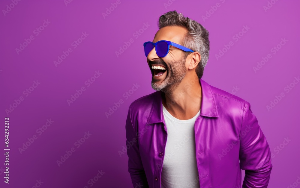 Happy ultra young handsome man, who is smiling and laughing, wearing ...