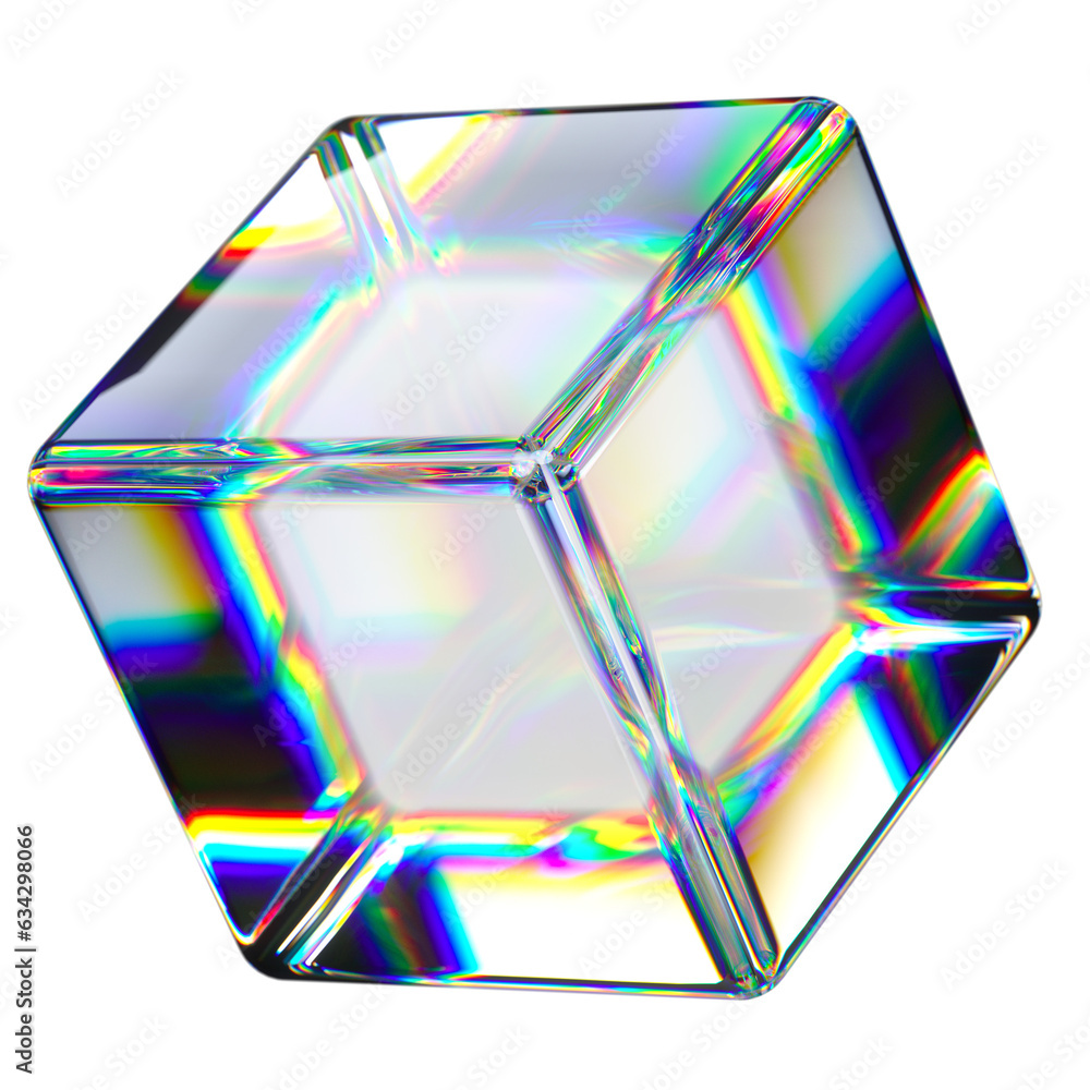 Transparent 3d dispersion cube Stock Illustration | Adobe Stock