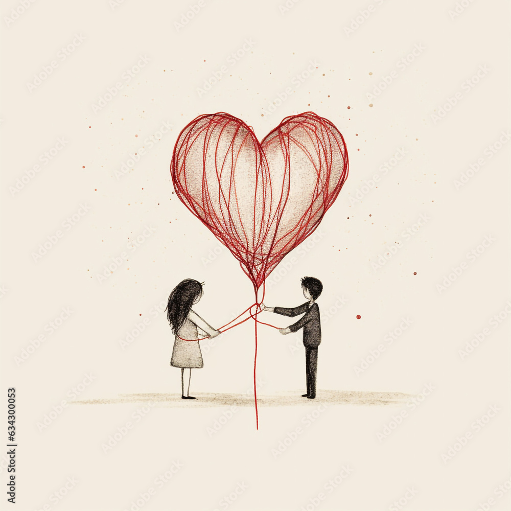 some hand drawn cartoon children holding a heart in their hands with ...