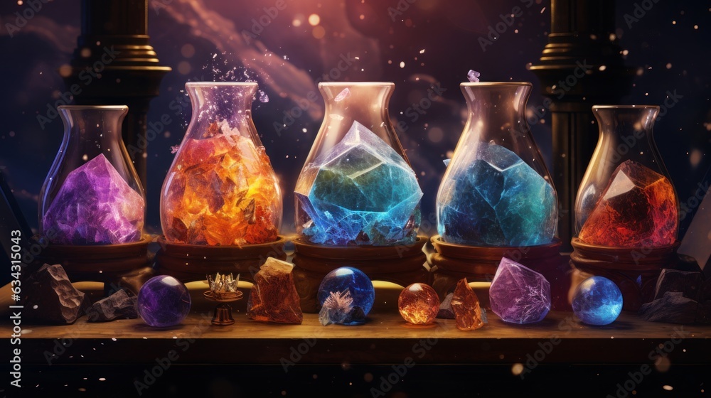 Crystal Alchemy: Alchemical symbols emerging from crystal formations ...