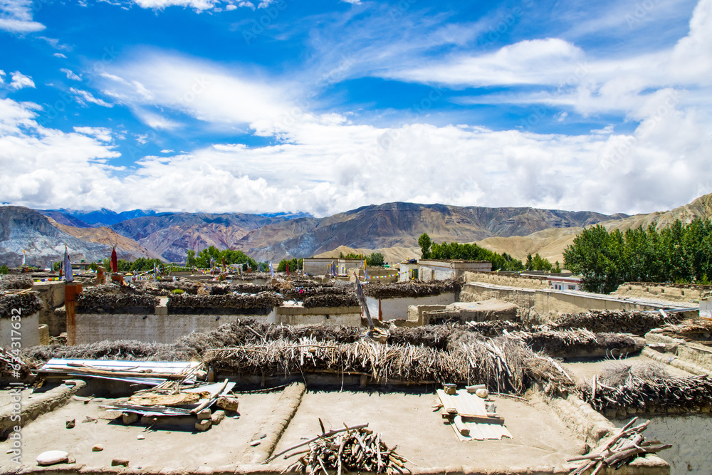 Amazing Rooftop View of Lo Manthang with Traditional Houses and ...