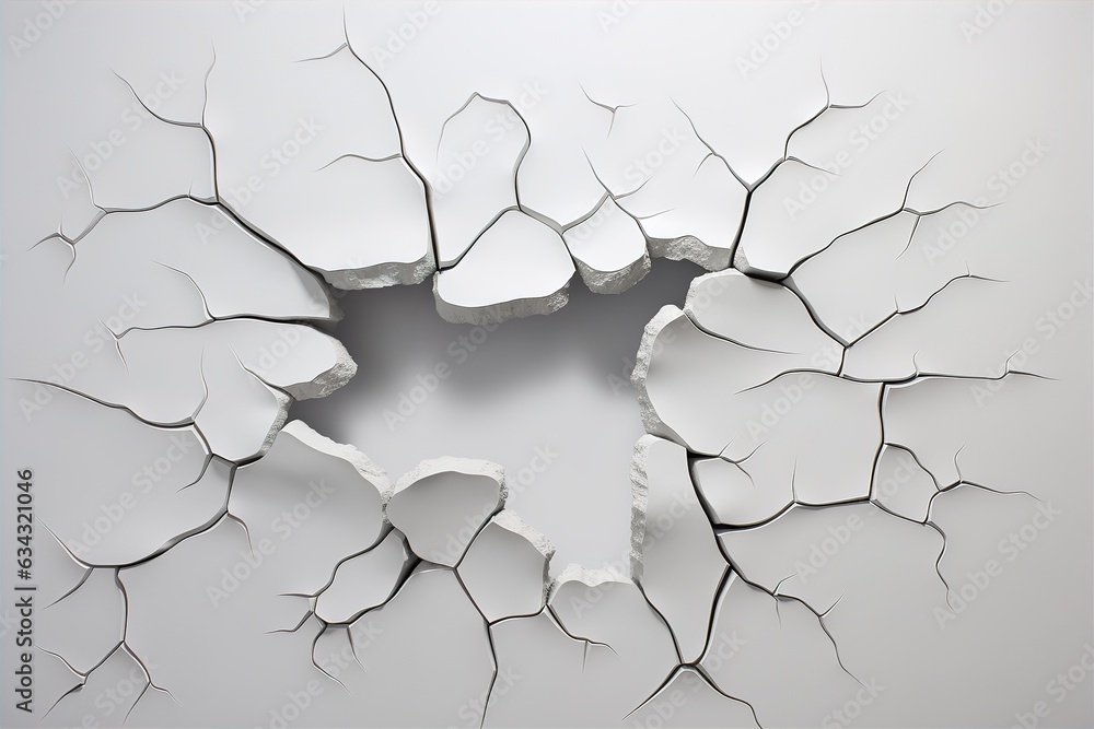 Cracks top view, earthquake cracking holes, ruined, crushed texture ...