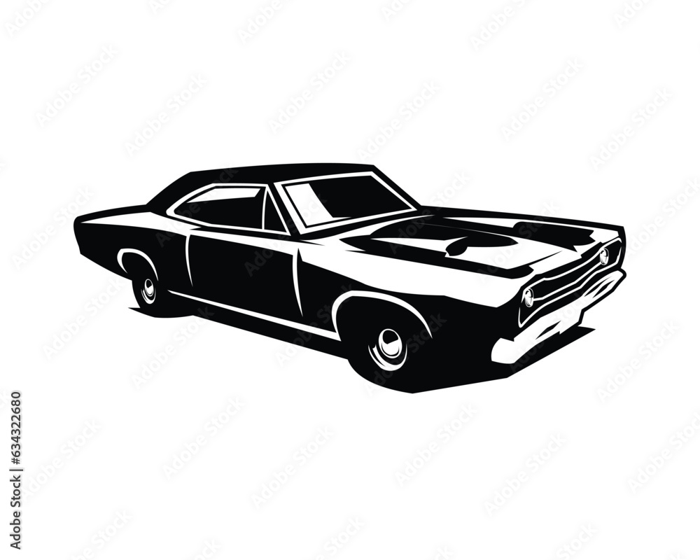 dodge super bee 1969. vector illustration silhouette. isolated white ...