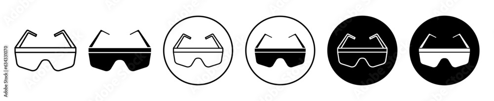 laboratory glasses icon set. eyes safety protect medical goggles vector ...