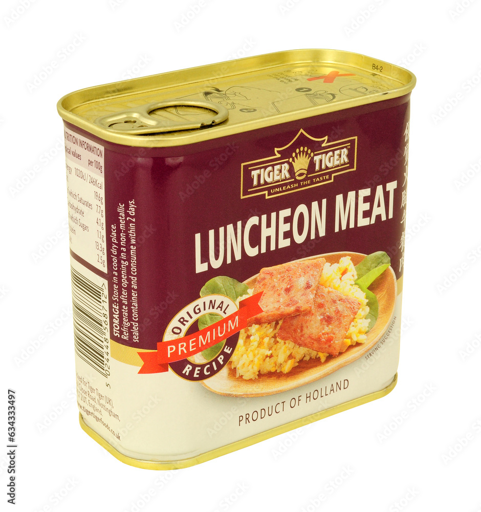 Foto de Tiger Tiger chopped pork and ham luncheon meat in a 340g can do ...