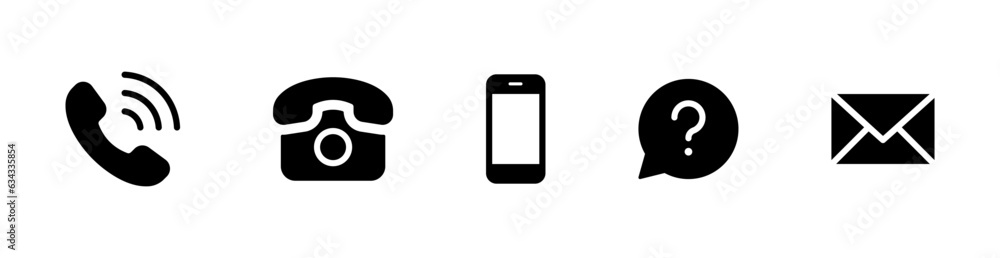 Contact us icon set. Web icon , mobile, phone, call, telephone, mail ...