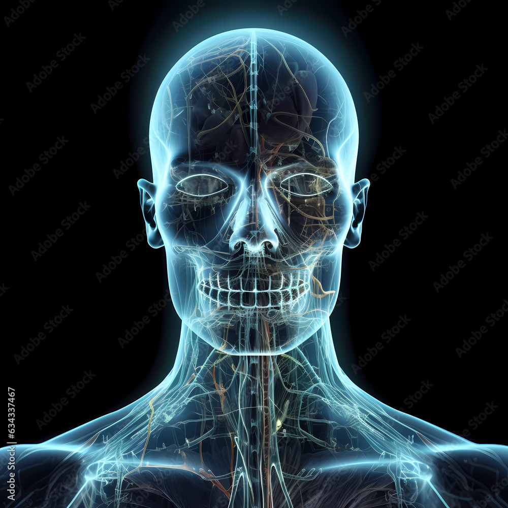 x-ray of a person, the structure of the human insides inside. AI ...