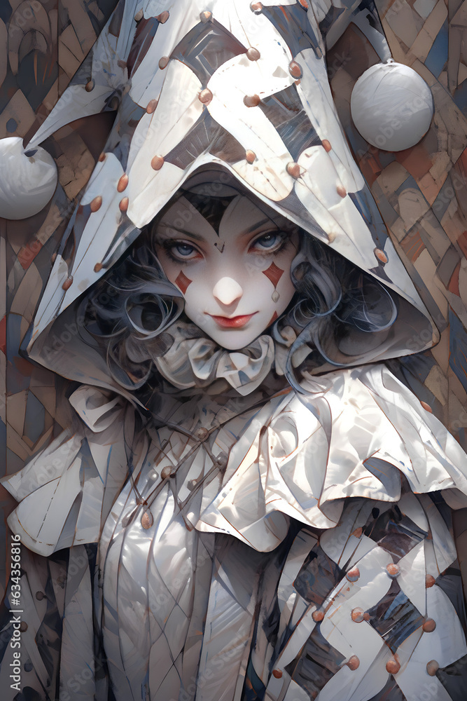 Payaso en blanco y negro Stock Illustration | Adobe Stock